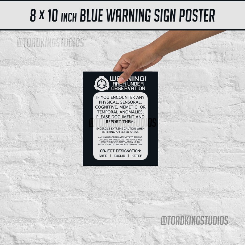 Blue WARNING Sign Poster / SCP Foundation / Unlimited Series - Etsy