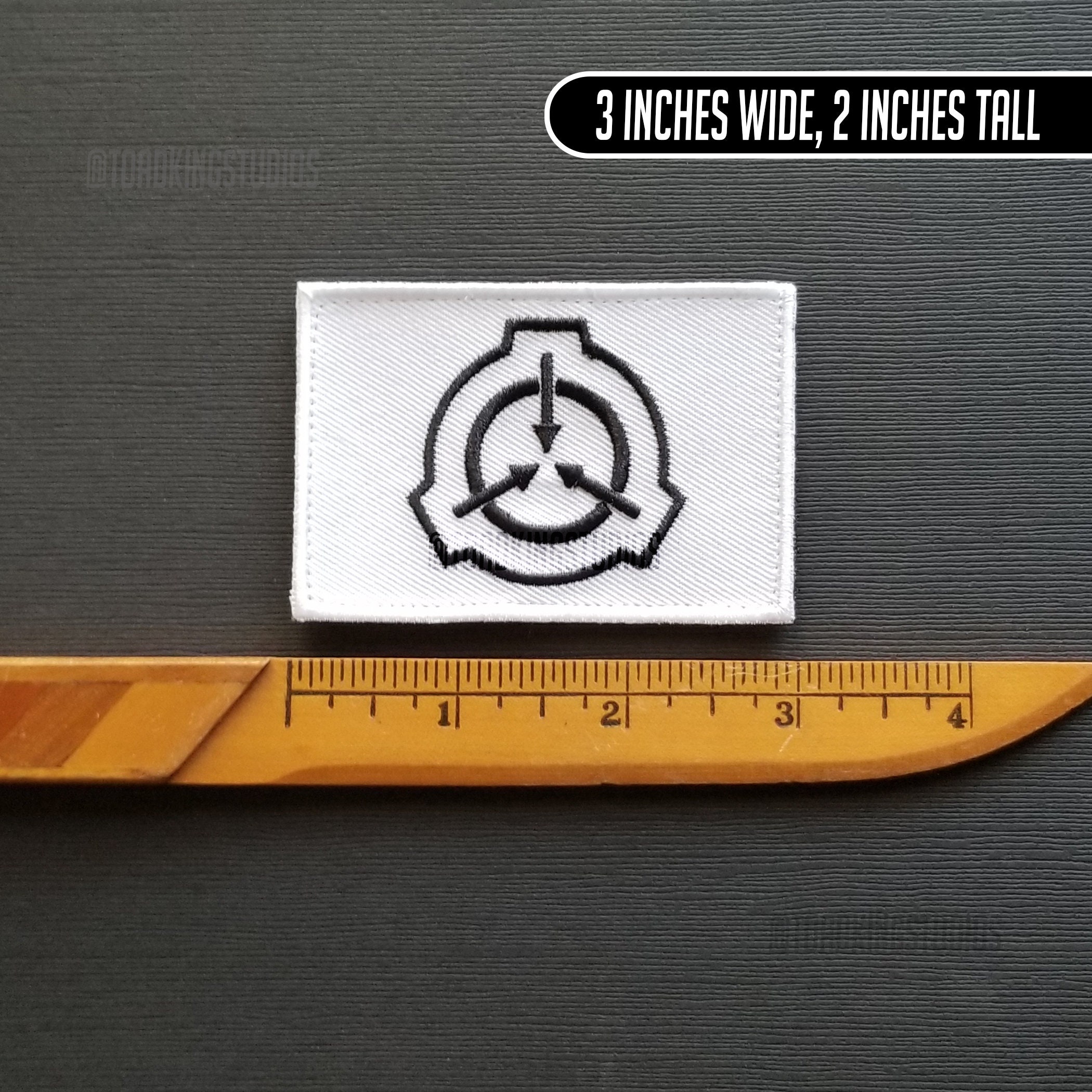 SCP Logo Rectangle 3-inch Patch, Hook & Loop Back - Black and White ...
