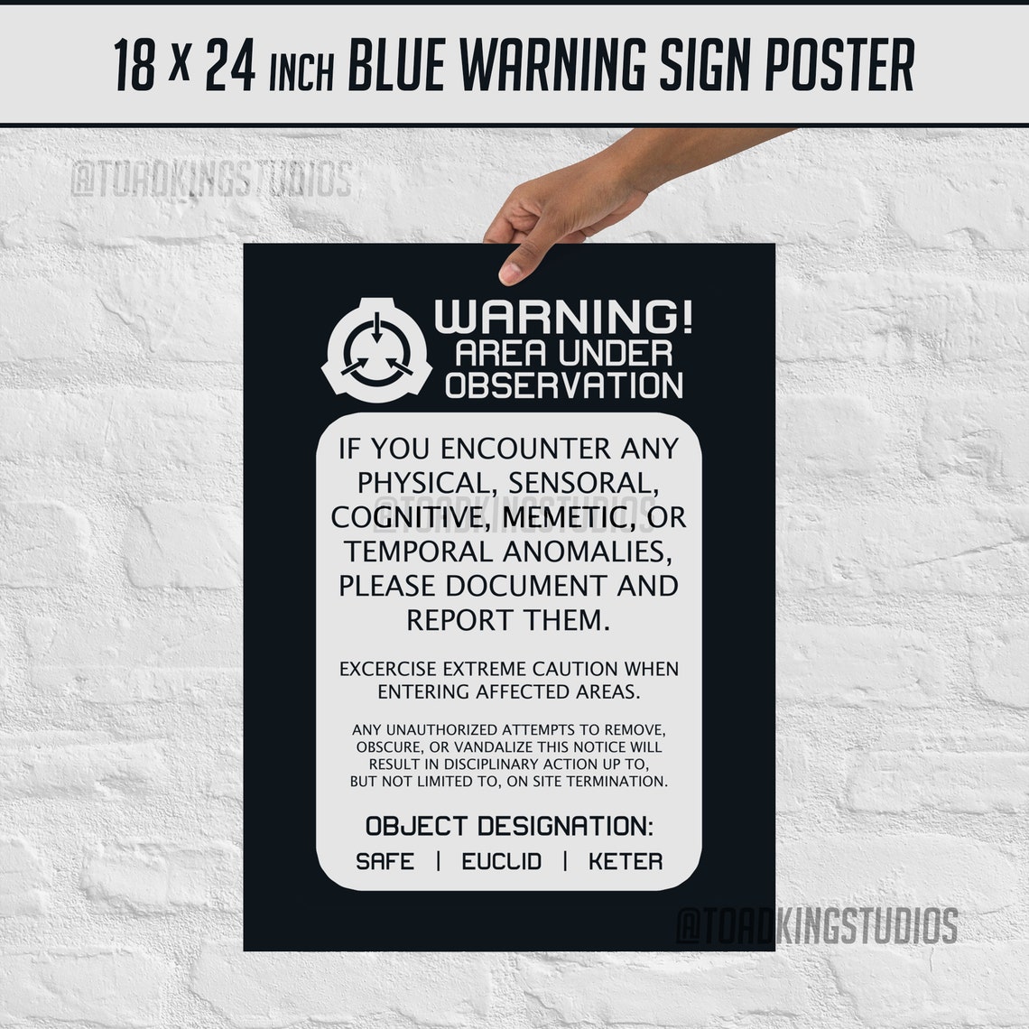 Blue WARNING Sign Poster / SCP Foundation / Unlimited Series - Etsy