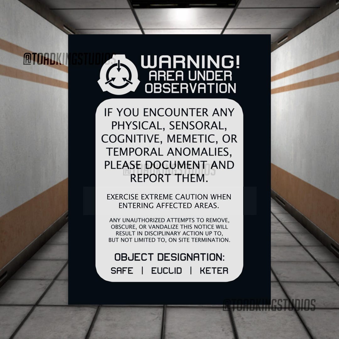 Blue WARNING Sign Poster / SCP Foundation / Unlimited Series POD - Etsy