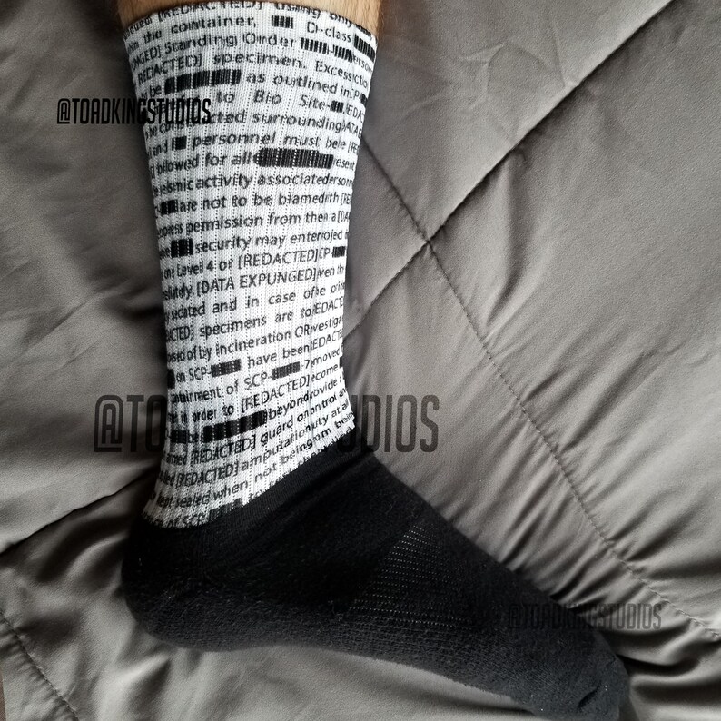 Document [REDACTED] Socks, SCP Foundation Themed POD - Etsy