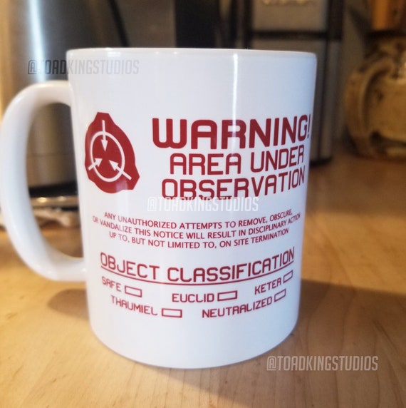 RED Warning Sign Mug POD - Etsy