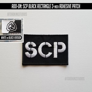 SCP Logo Rectangle 3-inch Patch, Hook & Loop Back - Black and White ...