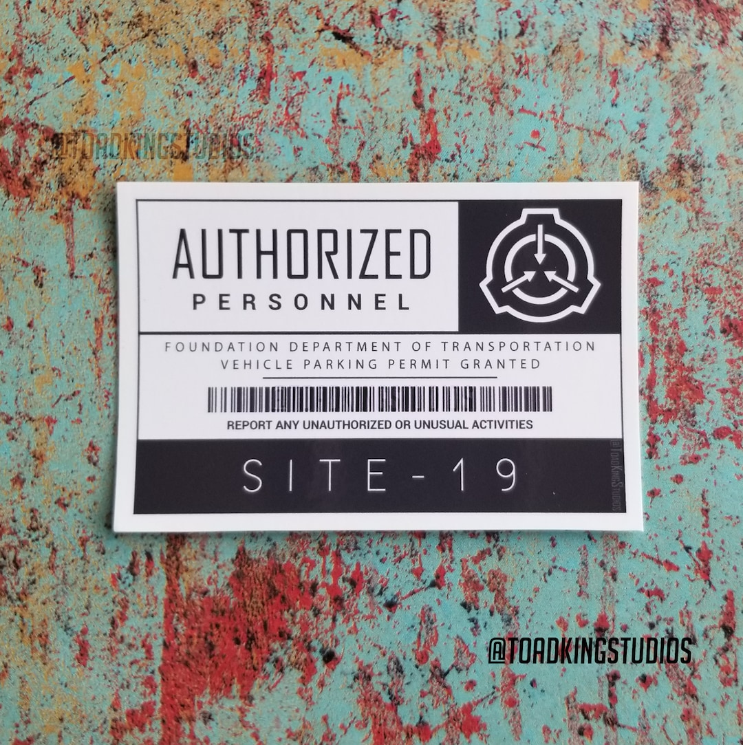 Site-19 Parking Permit Vinyl Static Cling - SCP Foundation - Etsy