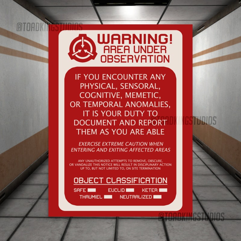 Scp Warning Signs - Etsy