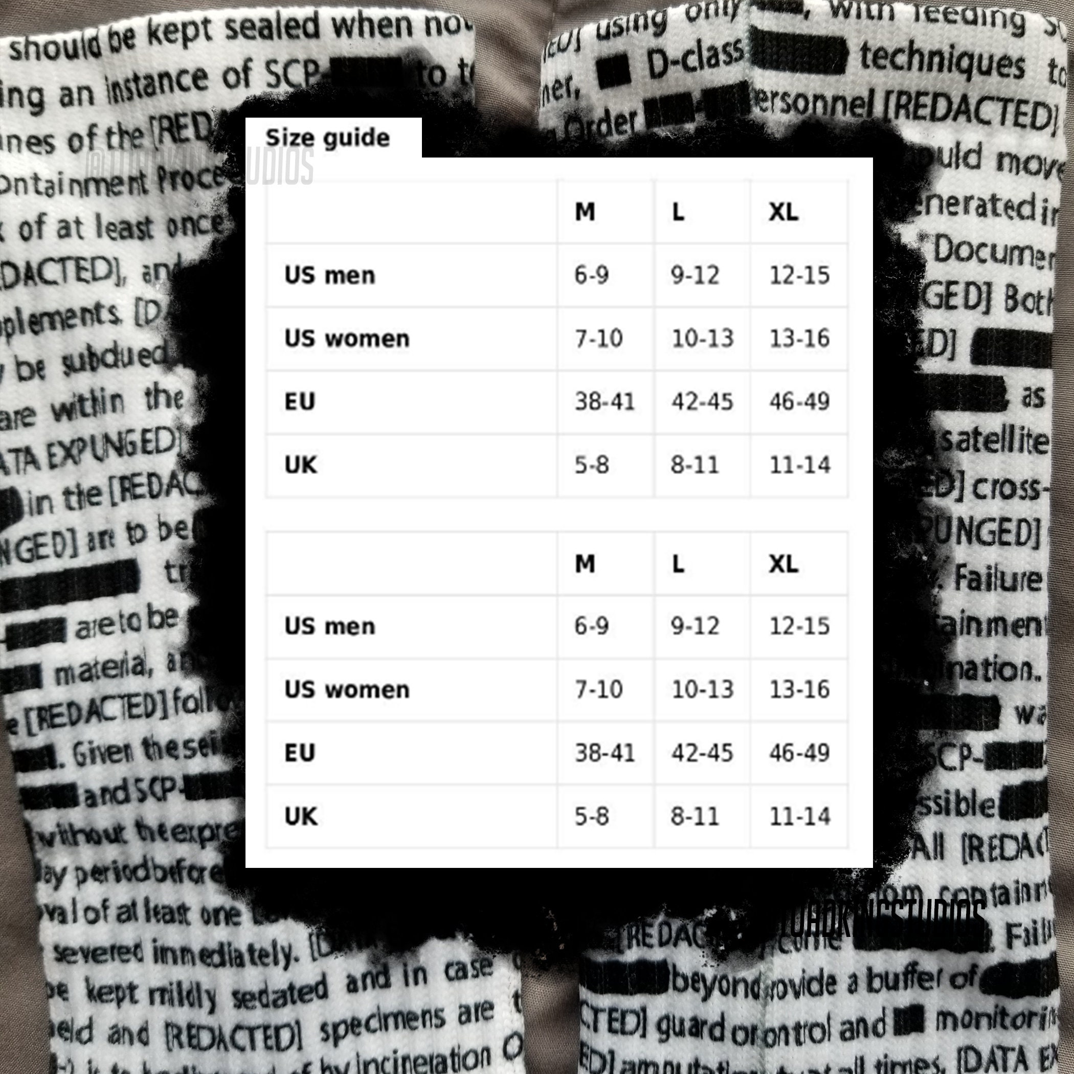 Document [REDACTED] Socks, SCP Foundation Themed POD - Etsy