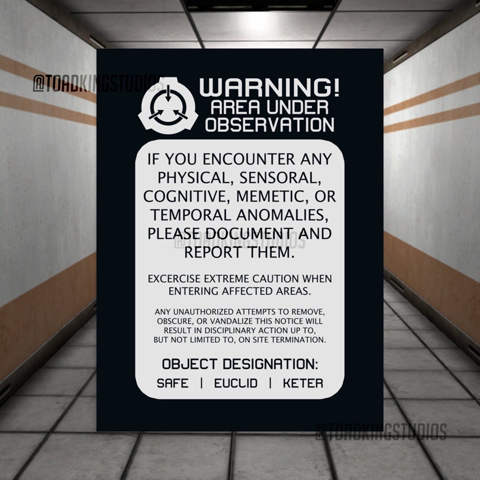 Blue WARNING Sign Poster / SCP Foundation / Unlimited Series - Etsy
