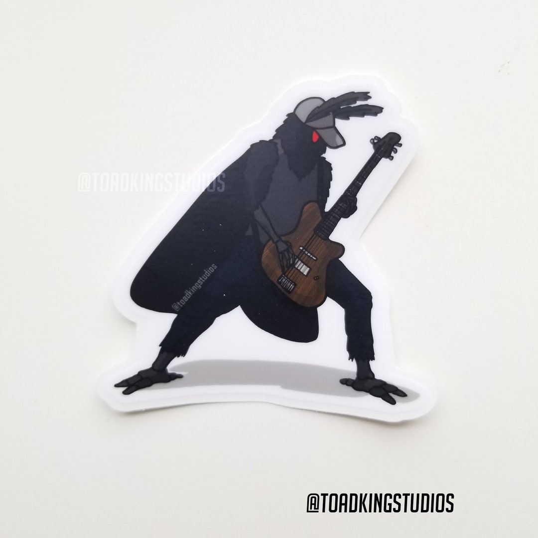 Mothman Cryptid Bassist Sticker - Grunge Band Bass Player Moth Dude - Etsy