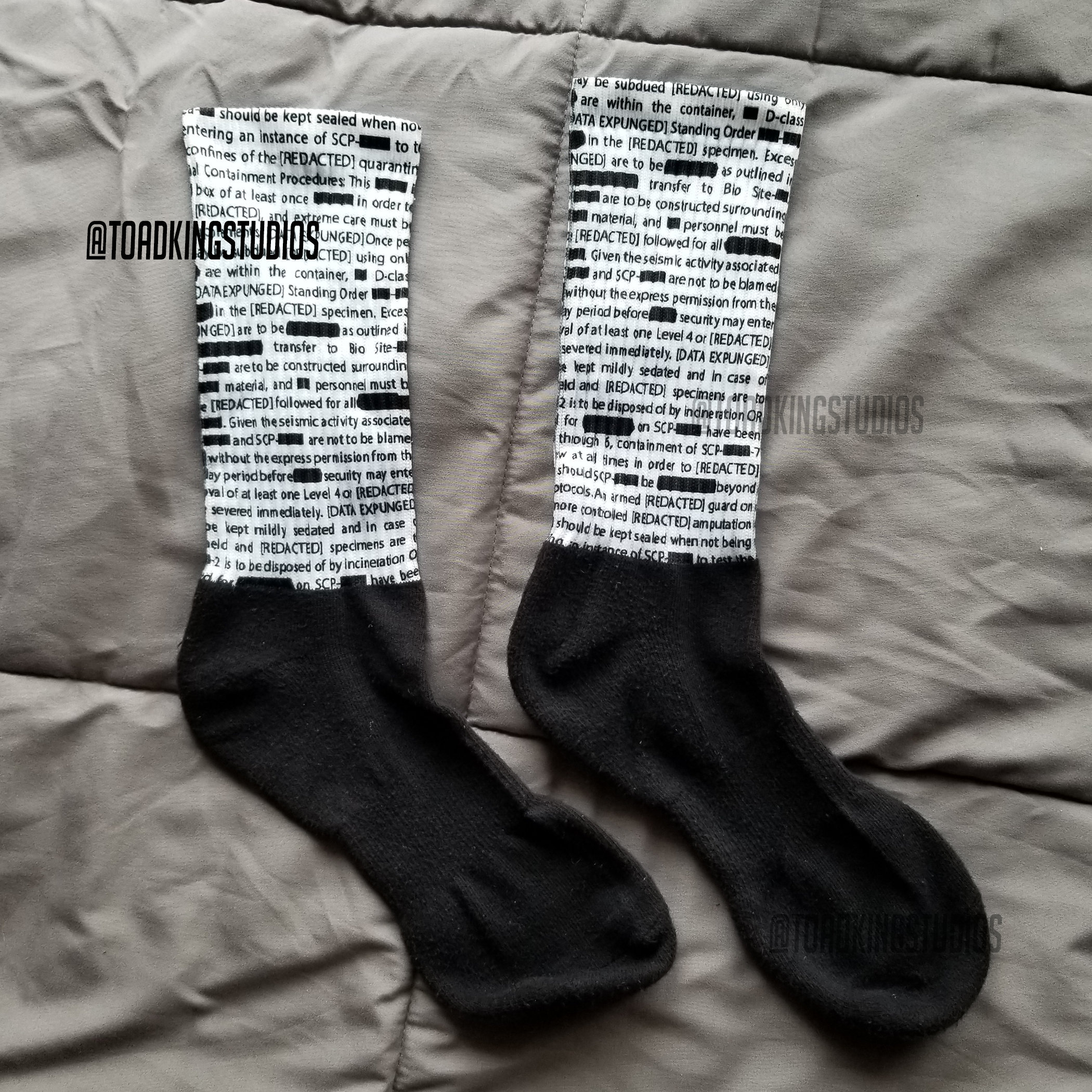 Document [REDACTED] Socks, SCP Foundation Themed POD - Etsy