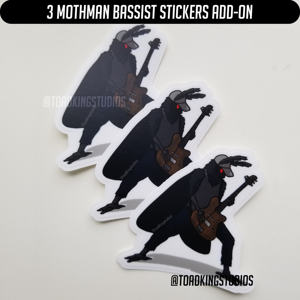 Mothman Cryptid Bassist Sticker - Grunge Band Bass Player Moth Dude - Etsy