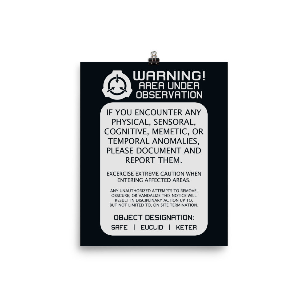 Blue WARNING Sign Poster / SCP Foundation / Unlimited Series | Etsy