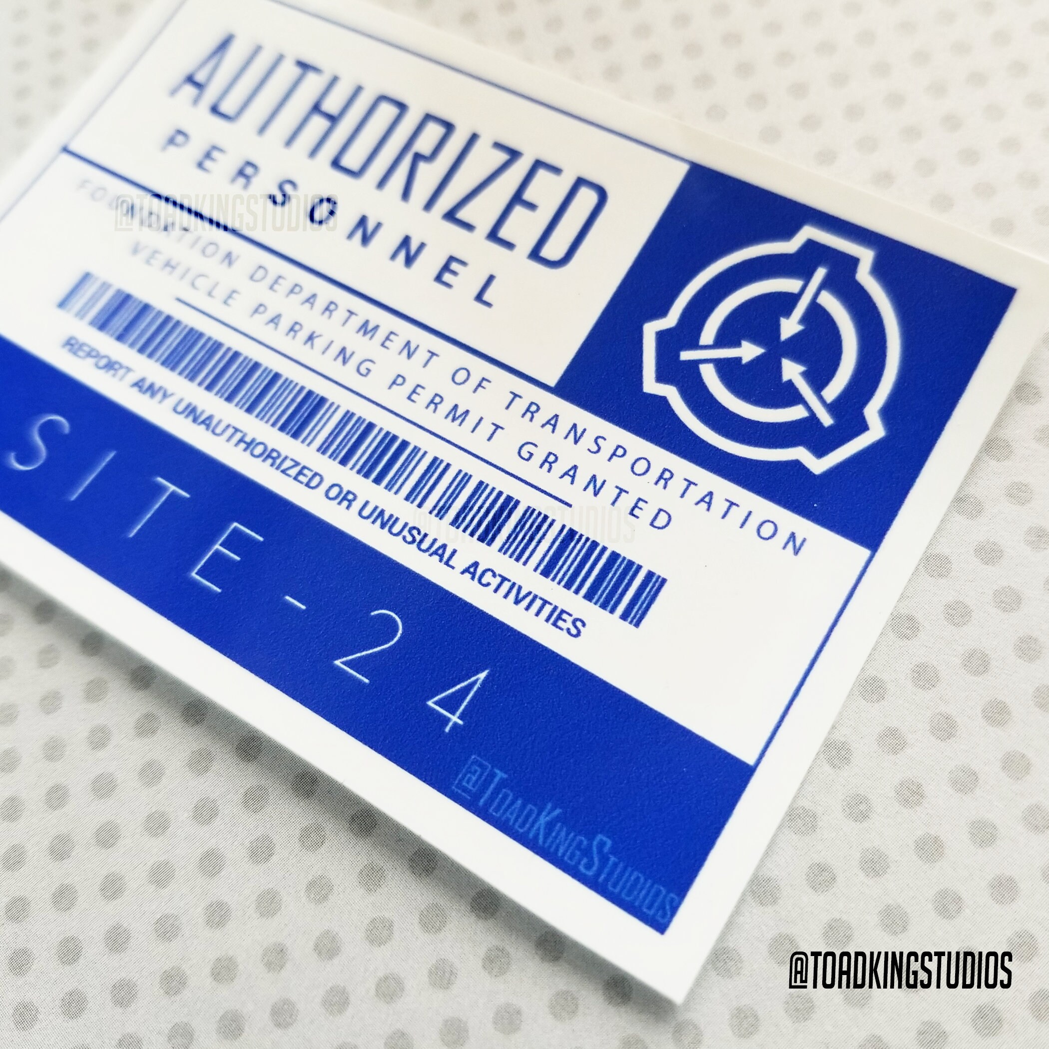 Site-24 Parking Permit Vinyl Static Cling SCP Foundation - Etsy UK