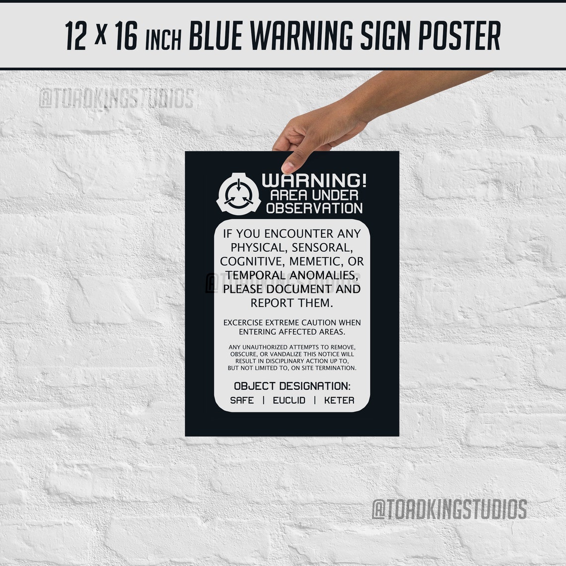 Blue WARNING Sign Poster / SCP Foundation / Unlimited Series - Etsy