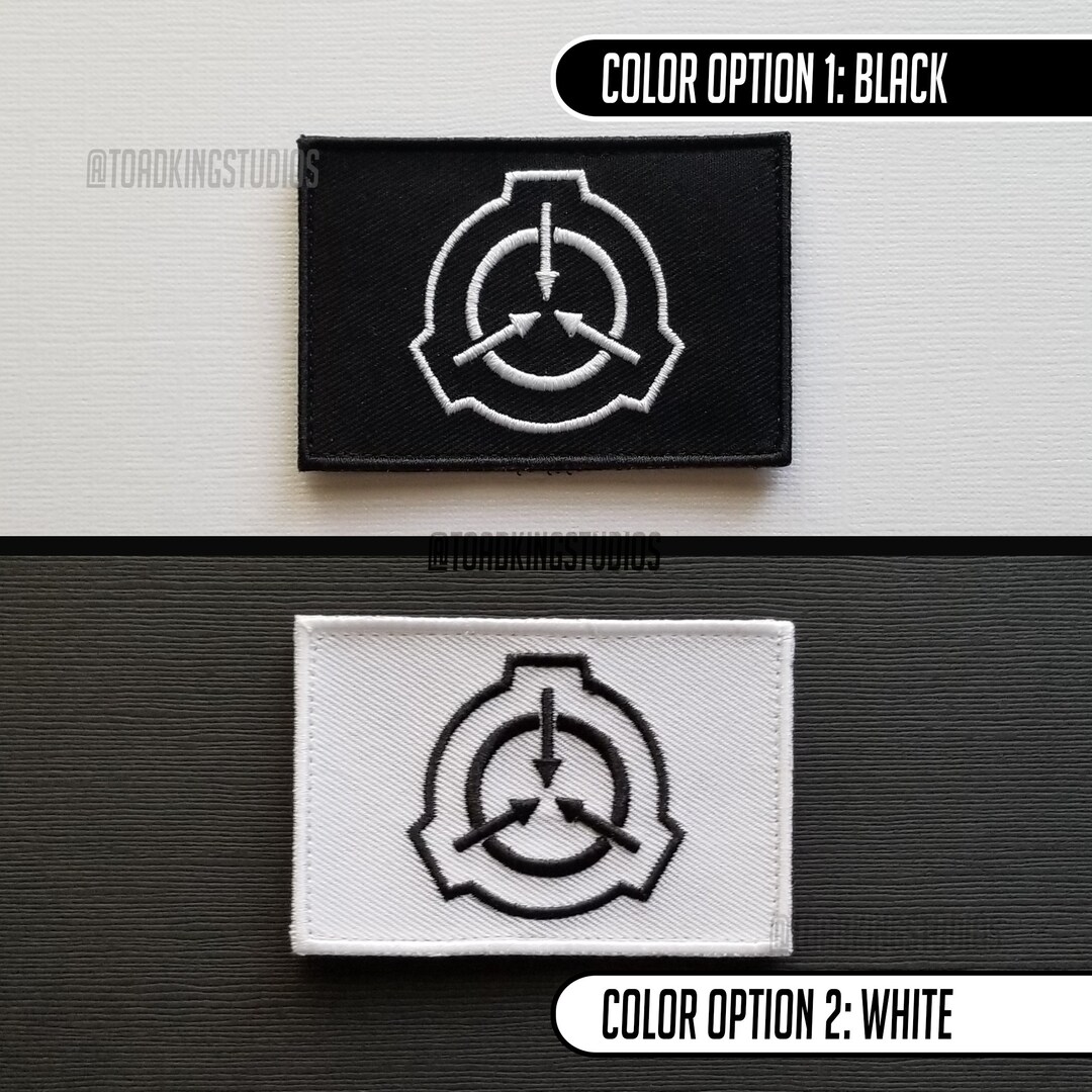 SCP Logo Rectangle 3-inch Patch, Hook & Loop Back - Black and White ...