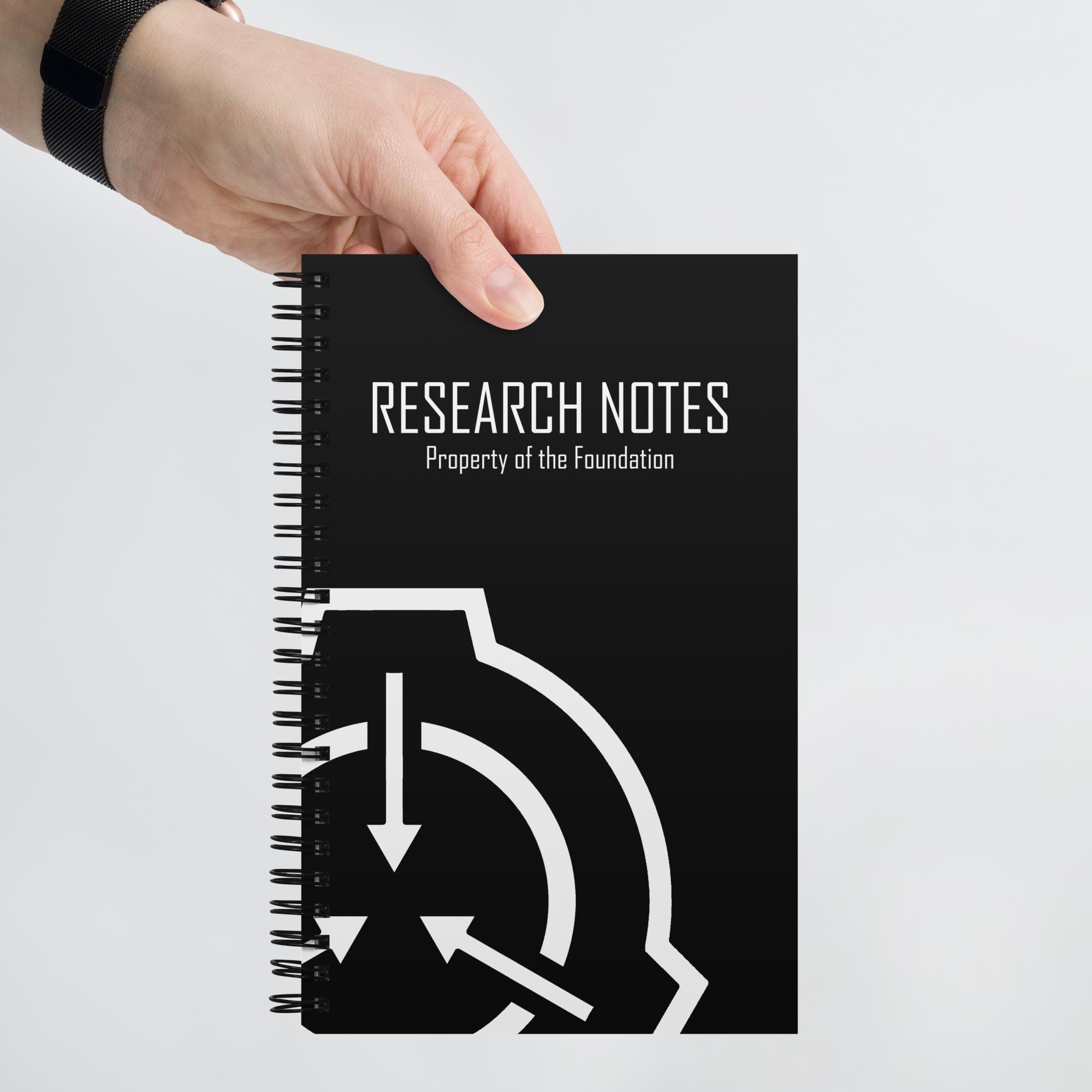 Black SCP Foundation Field Against Research Notes Spiral Sketchbook ...