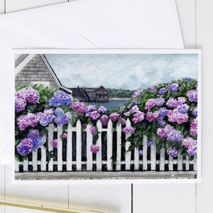 Summer Hydrangeas Landscape Blank Greeting Card Mothers Day - Etsy
