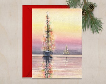 Sailboat Christmas Cards - Etsy
