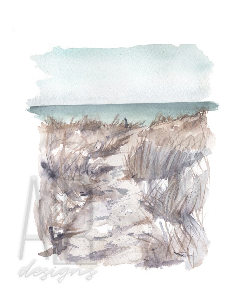 Sea Green Set, 2 PRINTS, Gallery Watercolor Wall Art, Home Decor, Beach ...