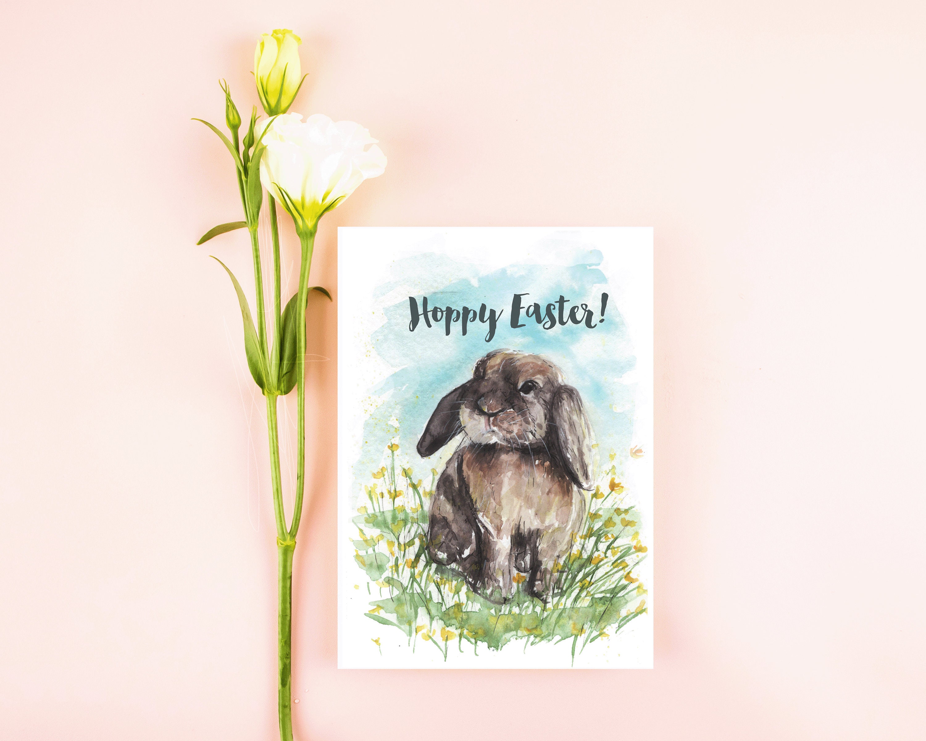 Easter Spring Bunny* DIGITAL DOWNLOAD FILE* Only, Printable Card ...