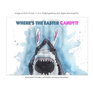 Shark Easter Card Version Two* DIGITAL DOWNLOAD FILE* Only, Printable ...