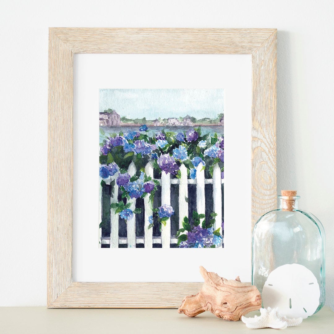 Hydrangea Garden 8x10 & 5x7 Print, Art Print, Wall Art, Coastal Home ...