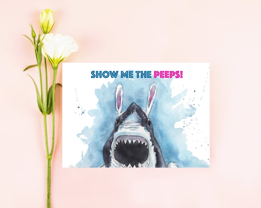 Shark Easter Card Version One* DIGITAL DOWNLOAD FILE* Only, Printable ...