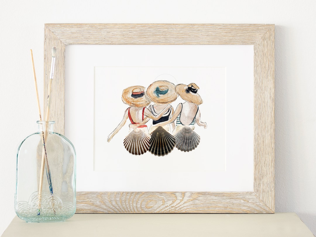 Shell Friends, 3 Designs, 8x10 or 5x7 Fine Art Print, Beach Art, Beach ...