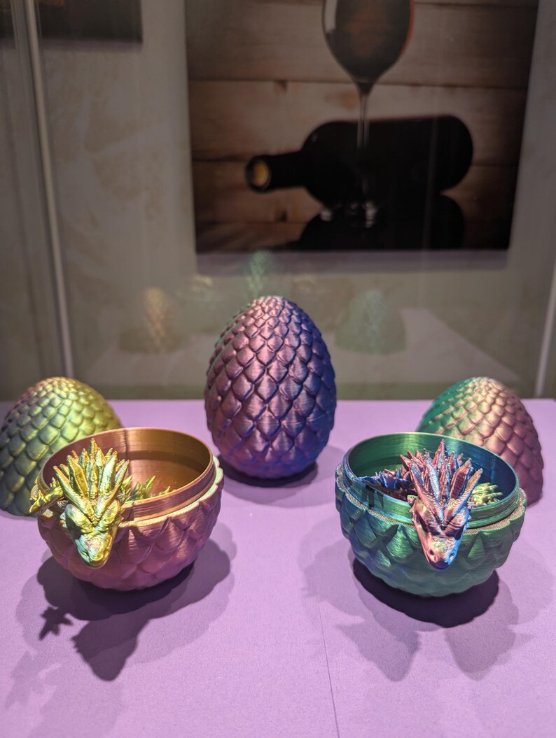 3D Printed Dragon in Egg | Articulated Dragon Toy | PLA Fantasy Dragon ...