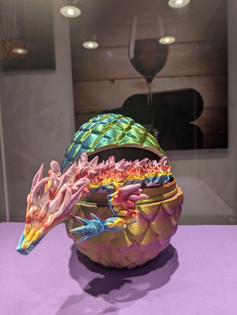 3D Printed Dragon in Egg | Articulated Dragon Toy | PLA Fantasy Dragon ...