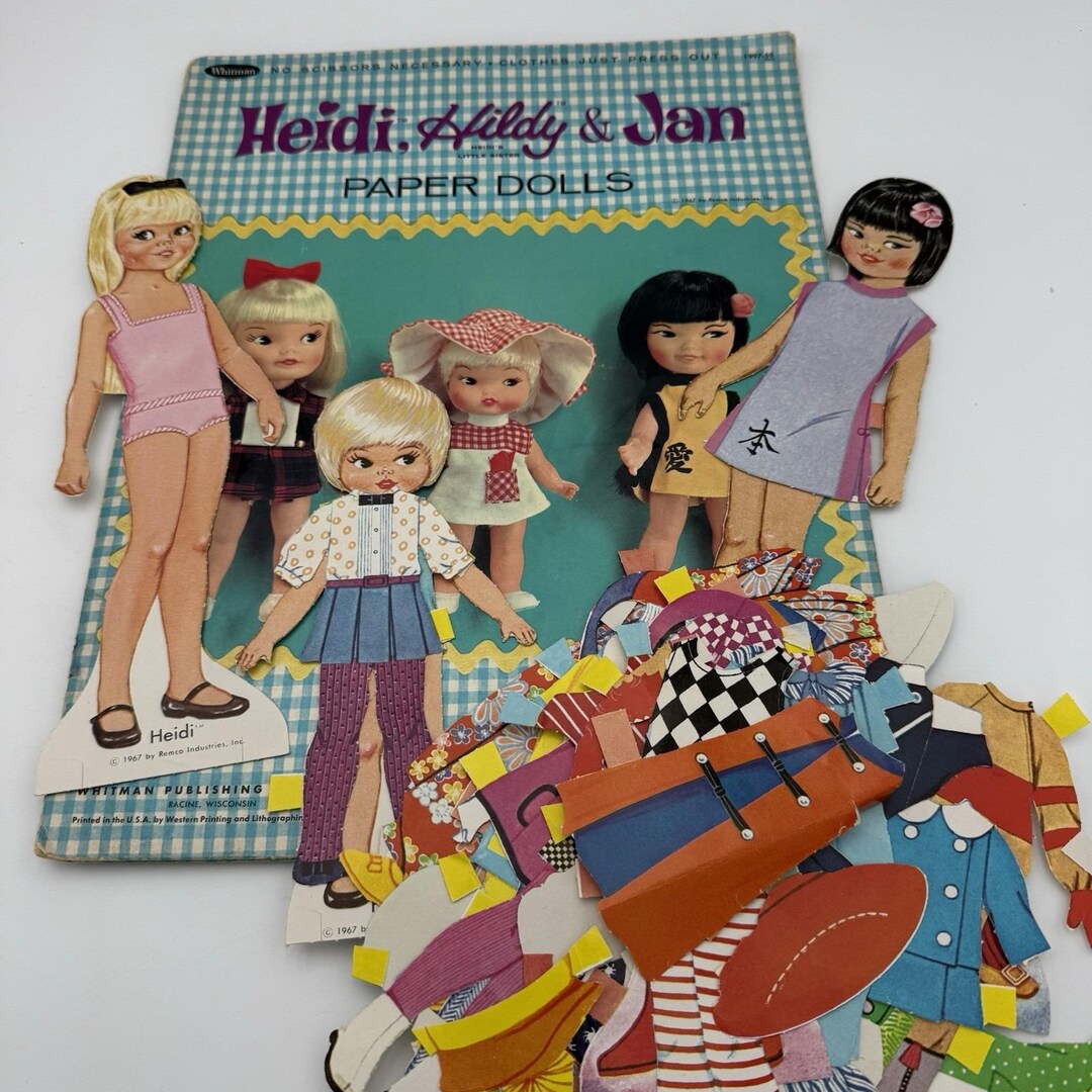 Vtg Heidi Hilda Jan Paper Doll Whitman 1967 Pre-loved Cut Paperdolls ...