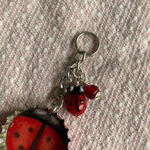 Ladybug Coca Cola Bottle Cap Keychain | Handmade | Hand Painted | Glass ...