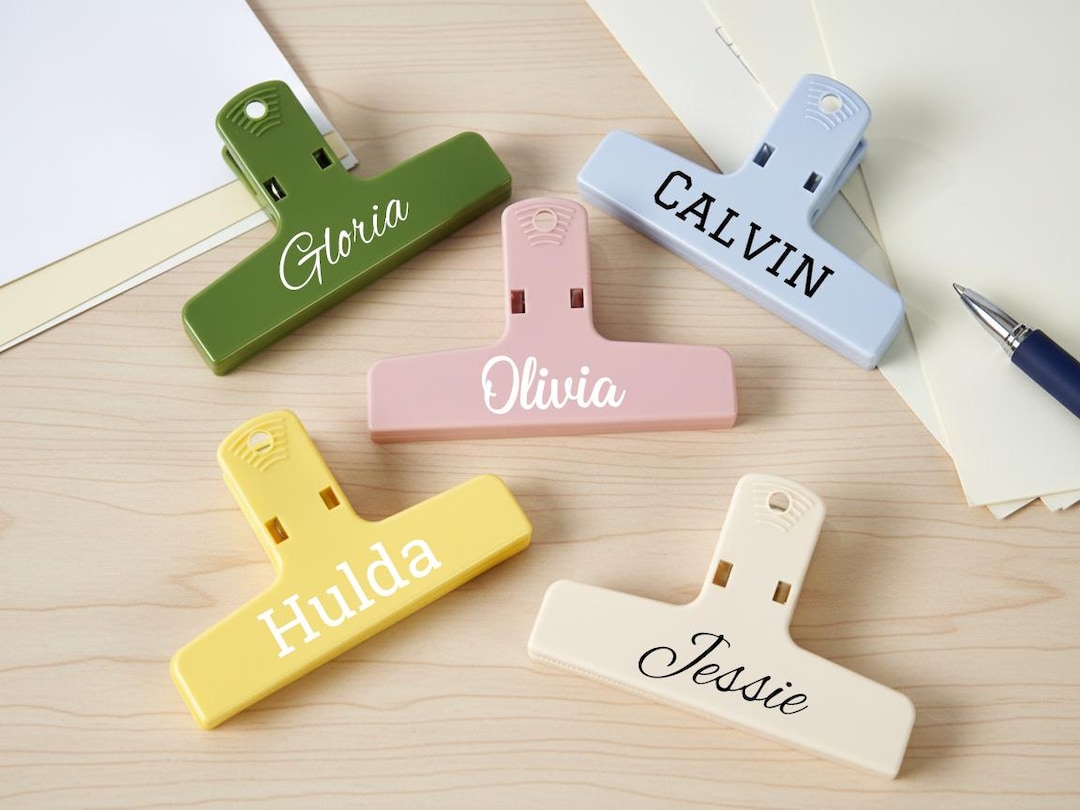 Personalized Plastic Clip,minimal Bookmark Clips,custom Name Plastic ...