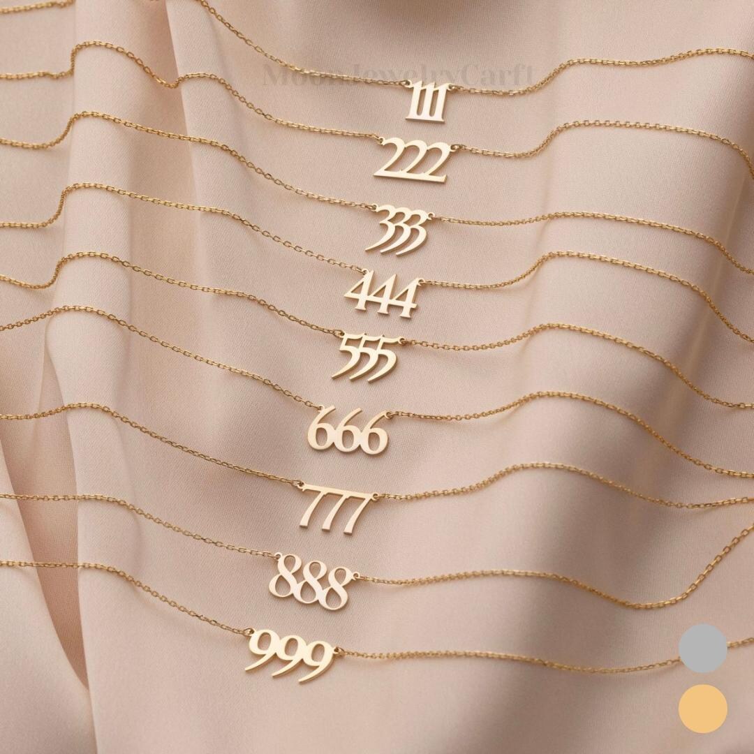 Lucky Number Necklace | Custom Angel Number Jewelry | Stainless Steel ...