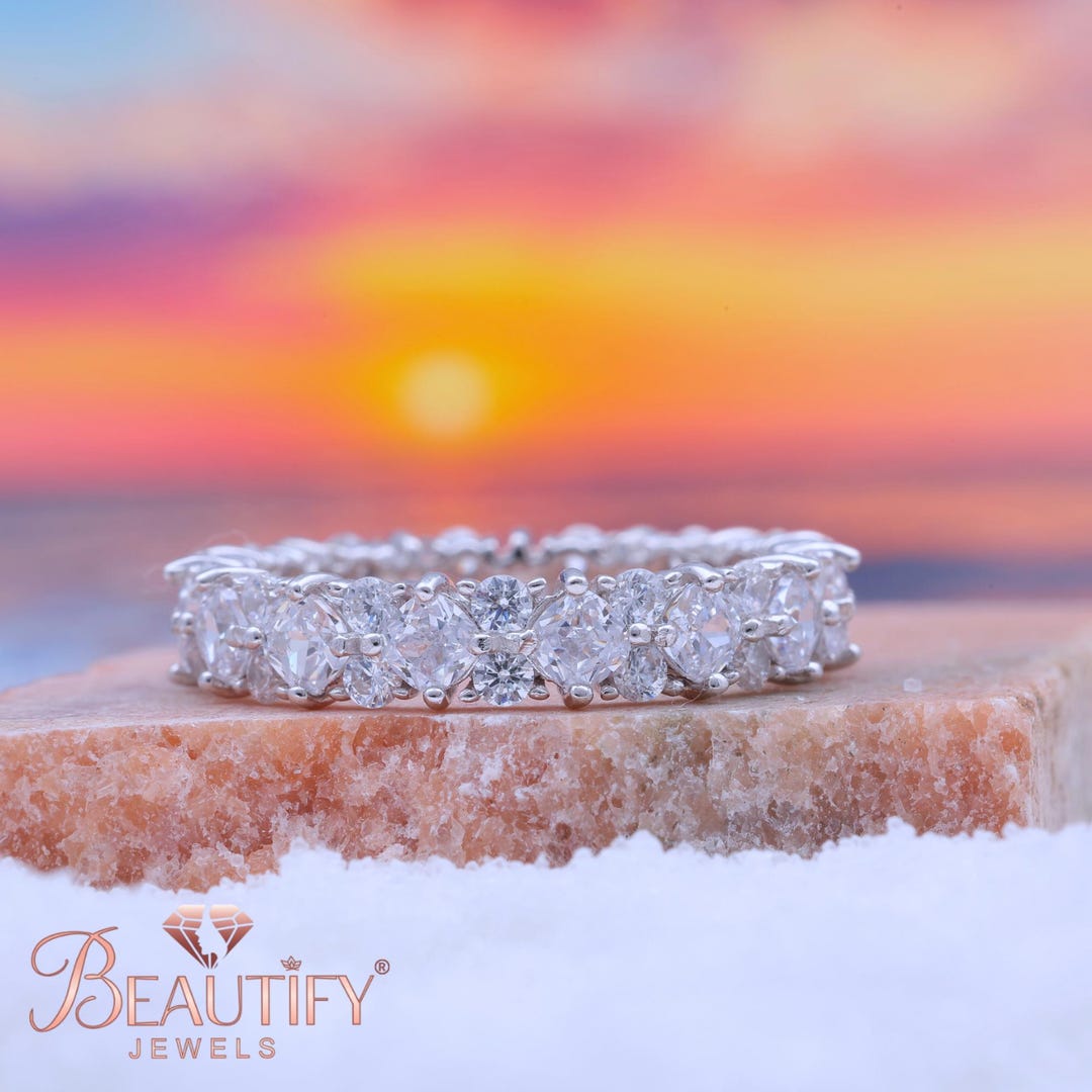 Full Eternity Band With an Alternating Cluster Pattern Real Lab Grown ...