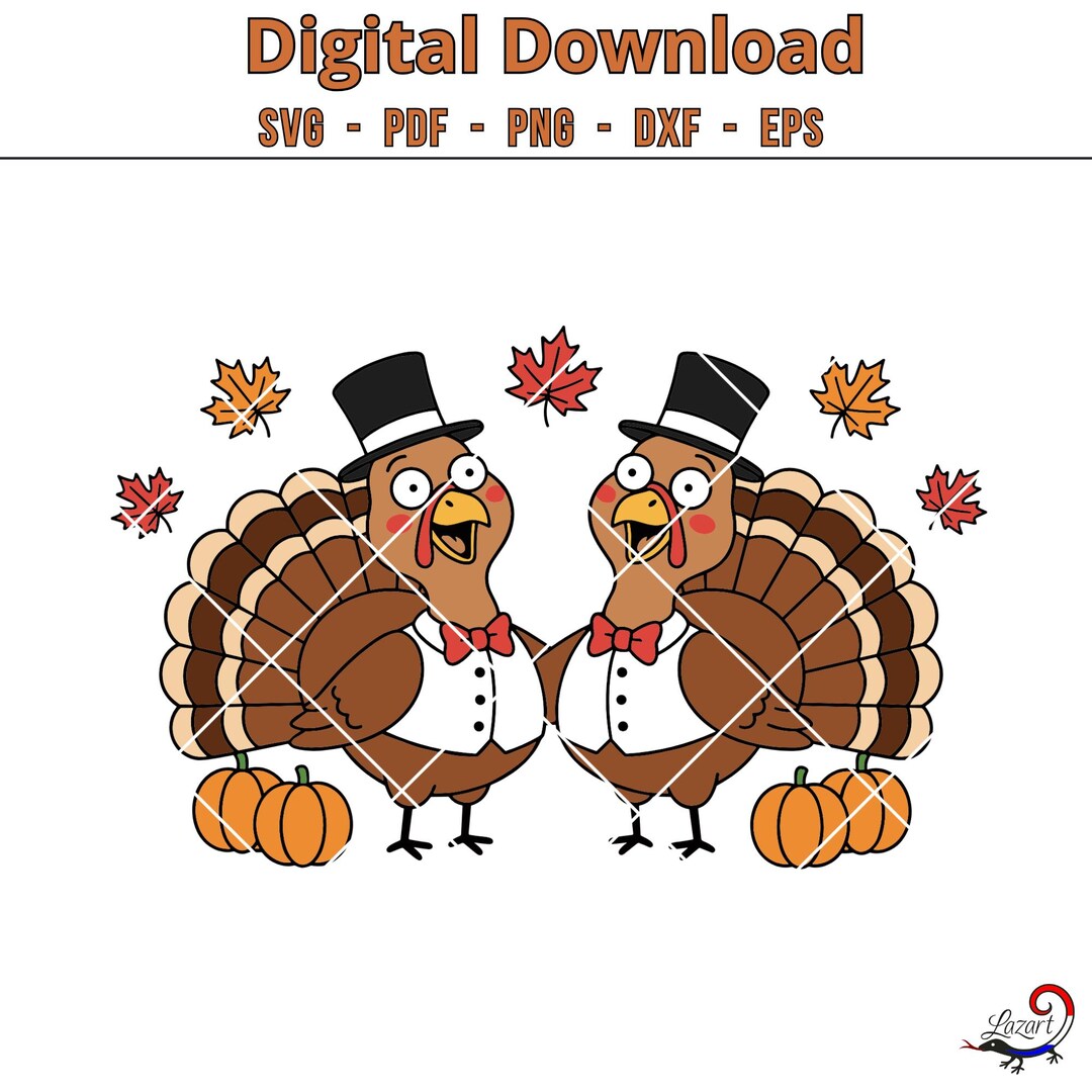 Thanksgiving Turkeys – Funny Duo Svg | Cute Fall Clipart | Turkey Humor ...