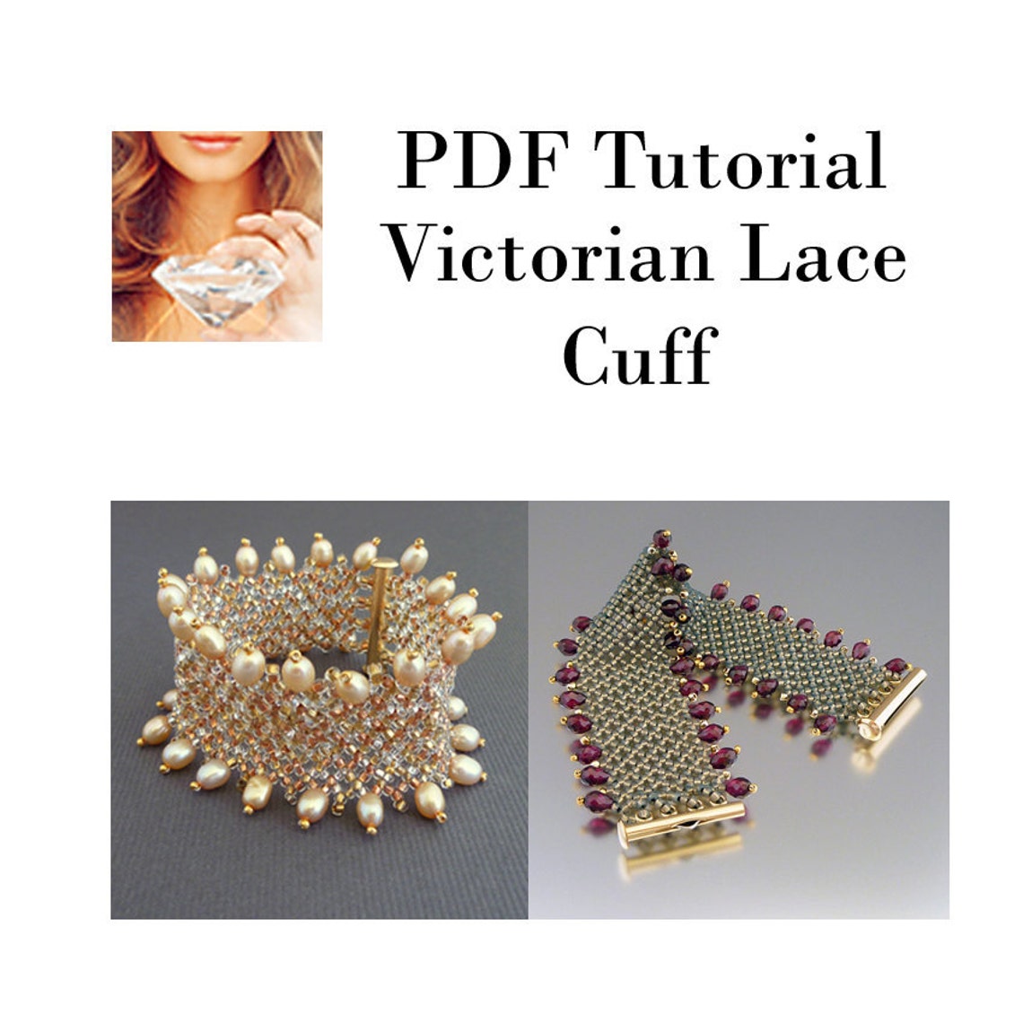 Cuff Beaded Pattern, Victorian Lace Cuff PDF, Tutorial Beading Pattern ...