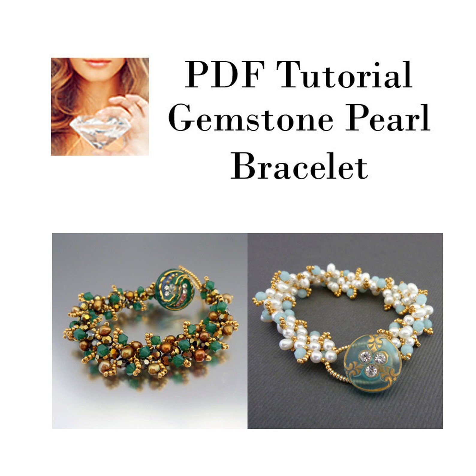 Bracelet PDF Tutorial, Gemstone Beaded Bracelet, Pattern - Etsy