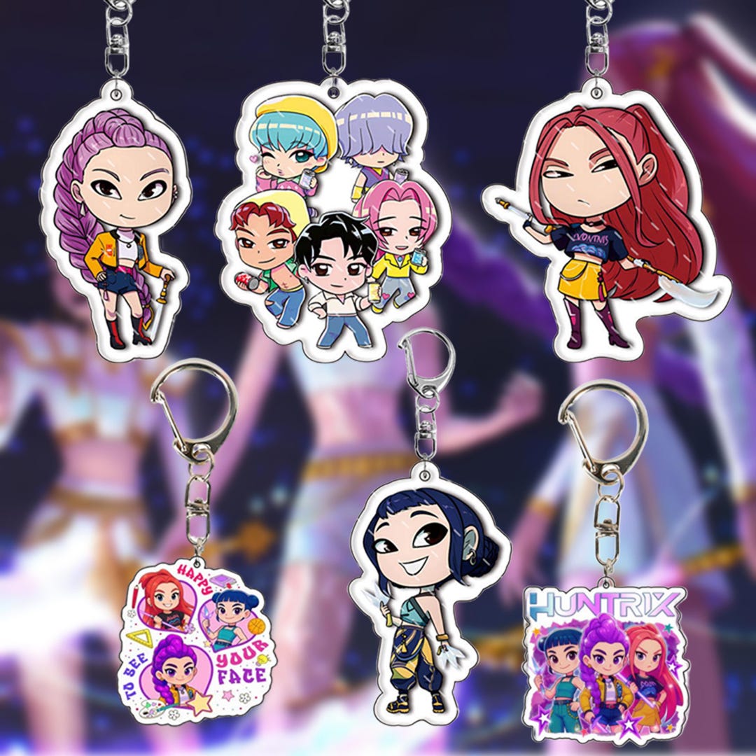 Kpop Acrylic Keychains, Cute Chibi Idol Group & Solo Charms, Vibrant K ...