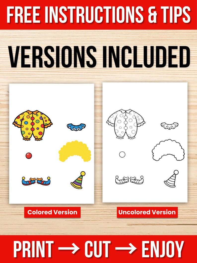 Disguise a Turkey - Clown Disguise Template, Thanksgiving Craft, School ...