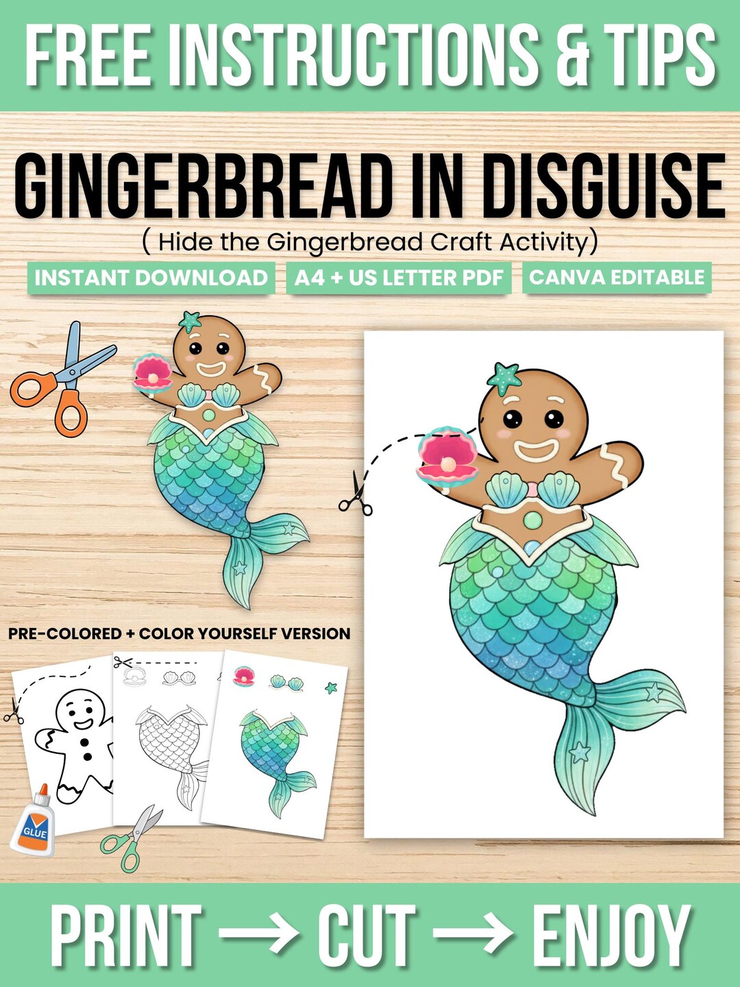 Disguise a Gingerbread Man - Mermaid Disguise, Gingerbread in Disguise ...