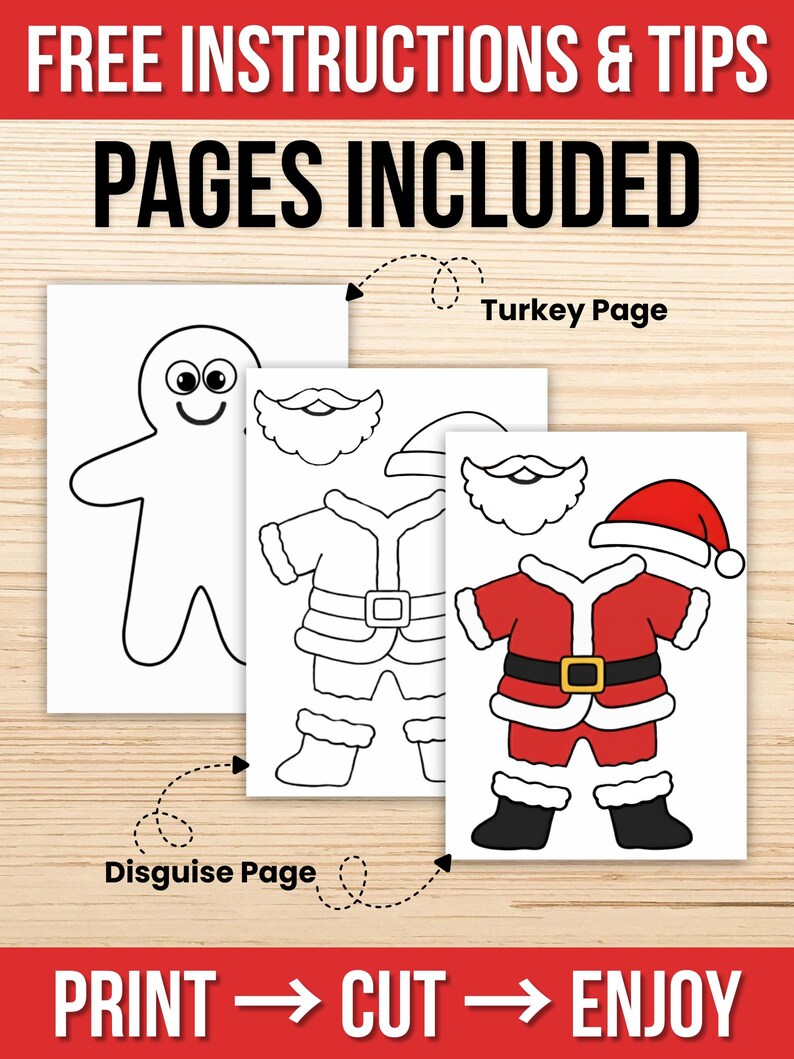 Disguise Gingerbread Man Santa | Santa Gingerbread Disguise Printable ...
