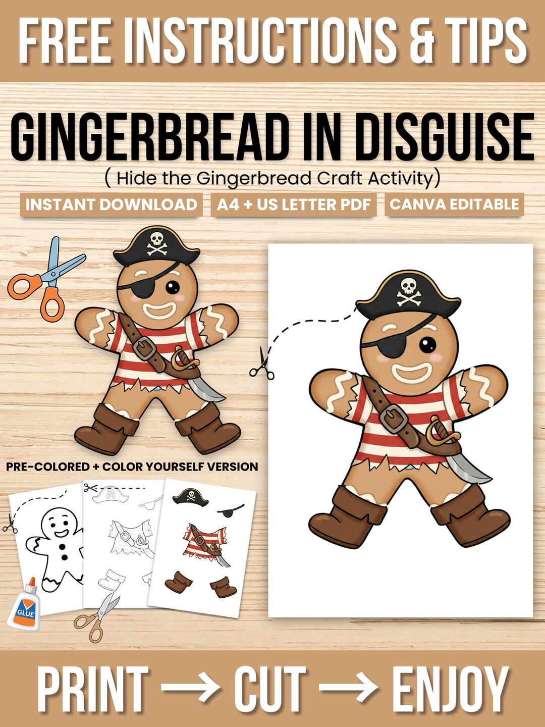 Disguise a Gingerbread Man - Pirate Disguise, Gingerbread in Disguise ...