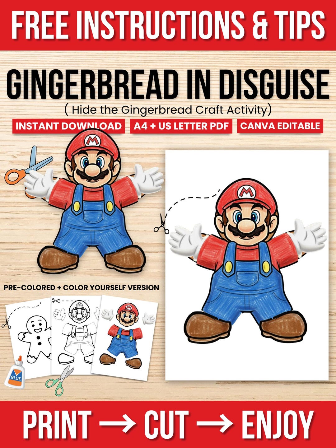 Mario Gingerbread Disguise, Gingerbread Disguise, Christmas Craft ...