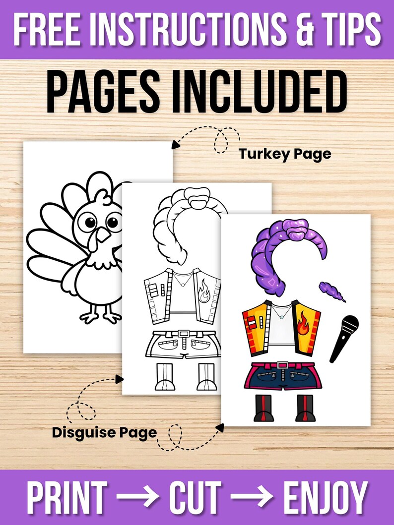KPOP Demon Hunters Turkey Disguise Printable, Rumi Thanksgiving Kids ...