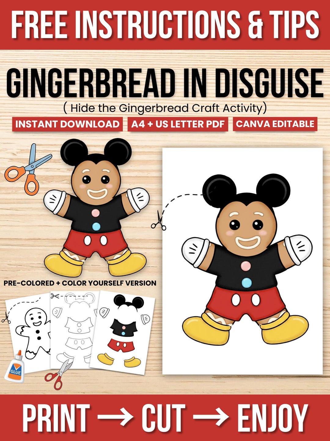 Disguise a Gingerbread Man - Micky Disguise, Gingerbread in Disguise ...