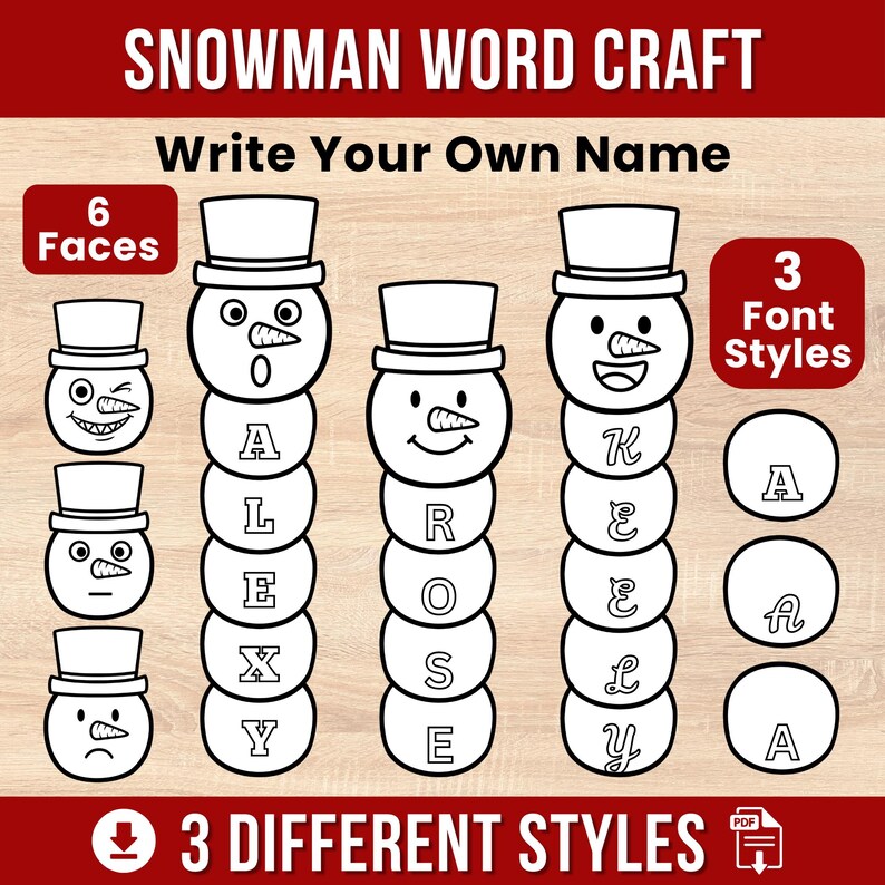 Snowman Name Craft Activity | Christmas & Winter Bulletin Board Craft ...