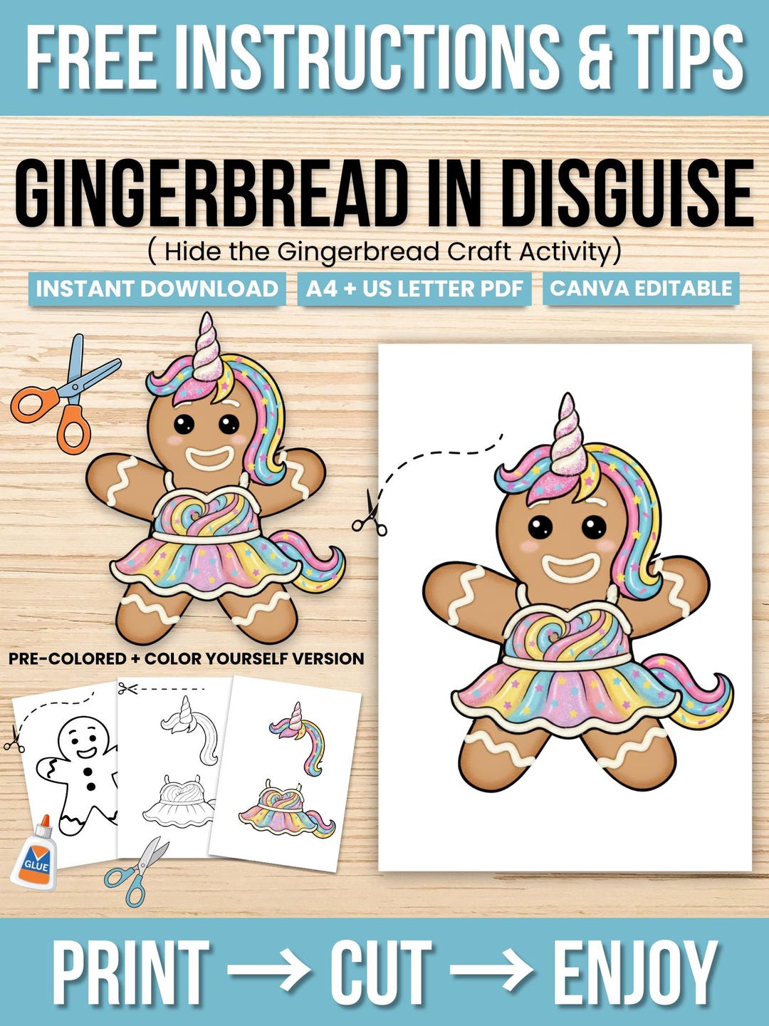 Disguise a Gingerbread Man - Unicorn Disguise, Gingerbread in Disguise ...