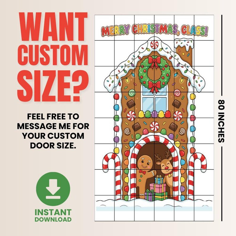 Gingerbread Christmas Classroom Door Decor Kit, Christmas Class Decor ...