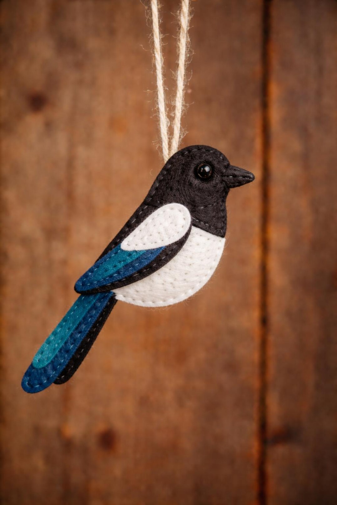 Magpie Sewing PATTERN, Felt Ornament Sewing Pattern, Decor, Activity ...