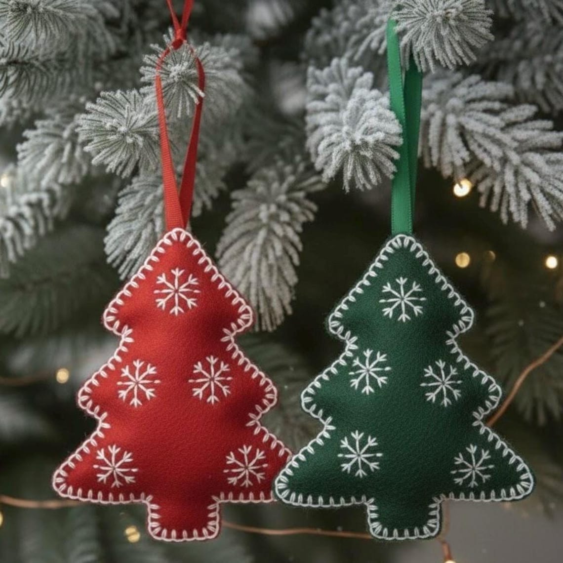 Christmas Tree Felt Ornament Sewing Pattern, Tutorial, Diy, Felt ...